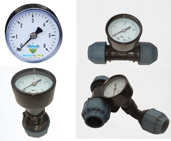 Manometer mit 1/4" AG, 50 mm, 0-6 bar oder 0-10 bar, Drucküberwachung ...