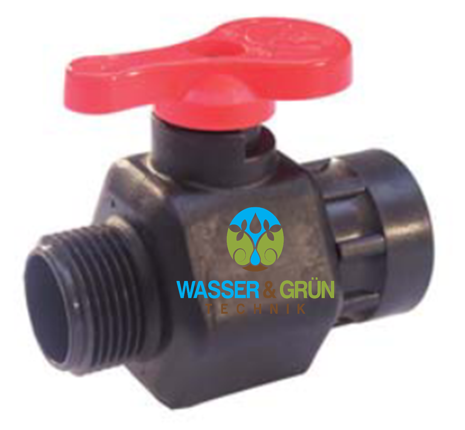 PP / PVC Kugelhahn mit Überwurf 1" AG x 1" Überwurf IG, Kugelventil mit ...